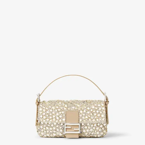 Fendi Baguette® 26424 Bag Embroidered With Cabochon Crystals